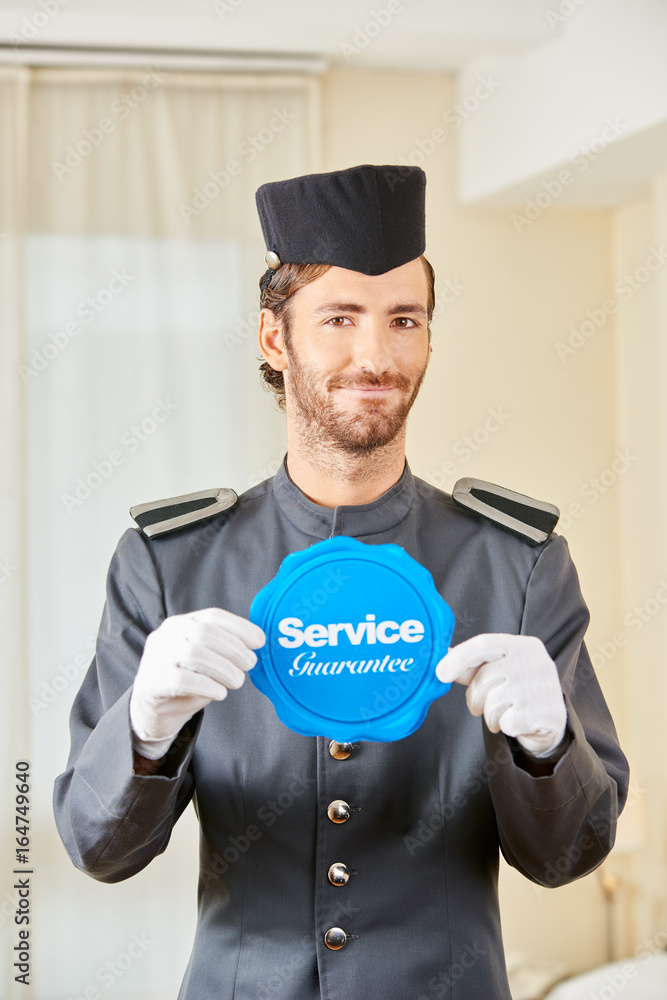 Hotel page holding service guarantee Stock Photo | Adobe Stock