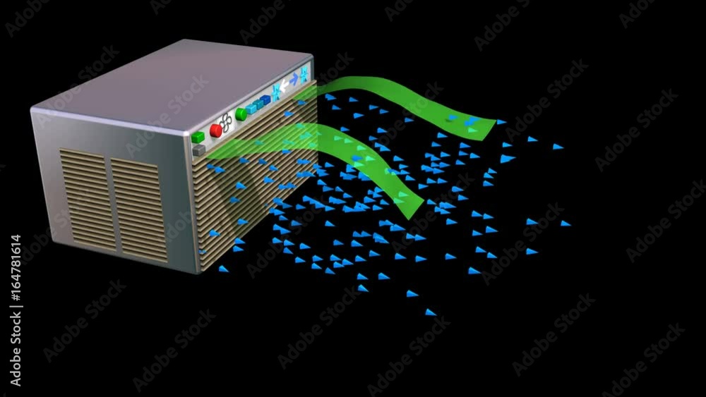 Air conditioner air flow, particles contained within view screen ...
