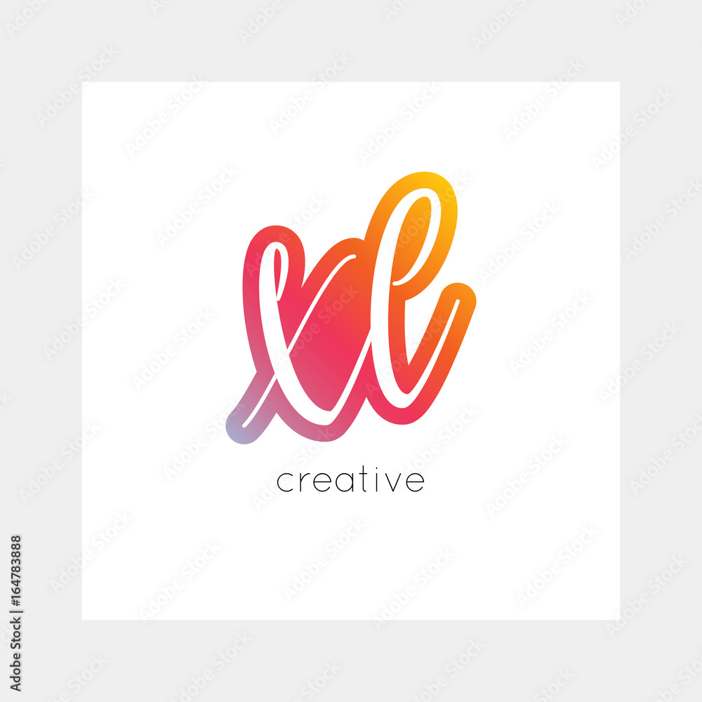 XL logo, vector. Useful as branding, app icon, alphabet combination ...