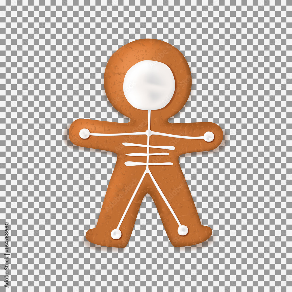 Skeleton gingerbread man cookies isolated on transparent backdrop. Top ...