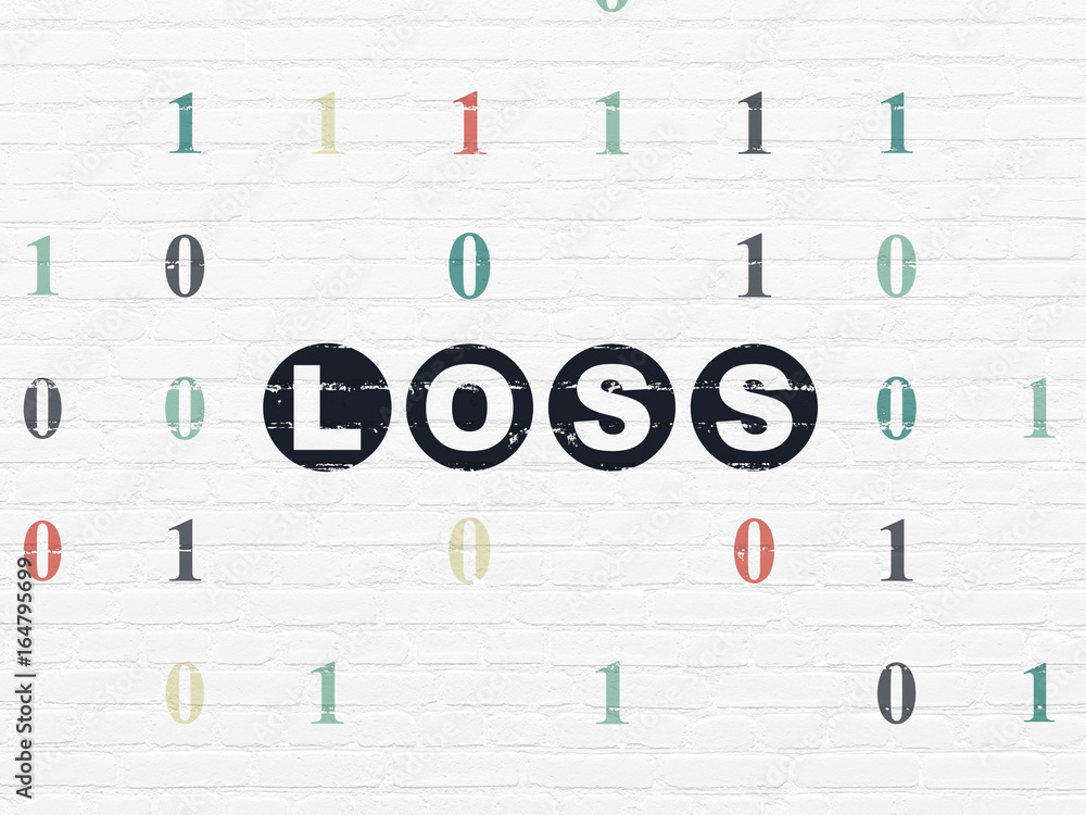 Business concept: Loss on wall background Stock-Illustration | Adobe Stock