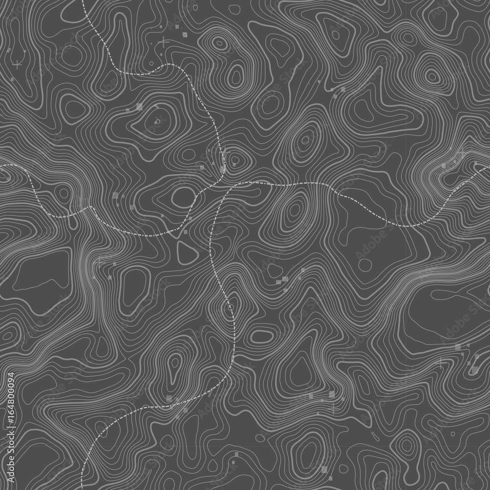 Seamless pattern. Topographic map background with space for copy ...