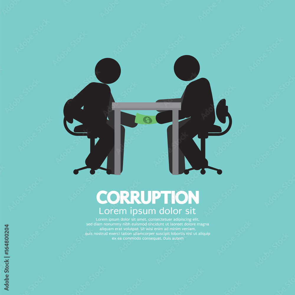 Black Symbol Of Two Men In Corruption Concept Vector Illustration Stock ...