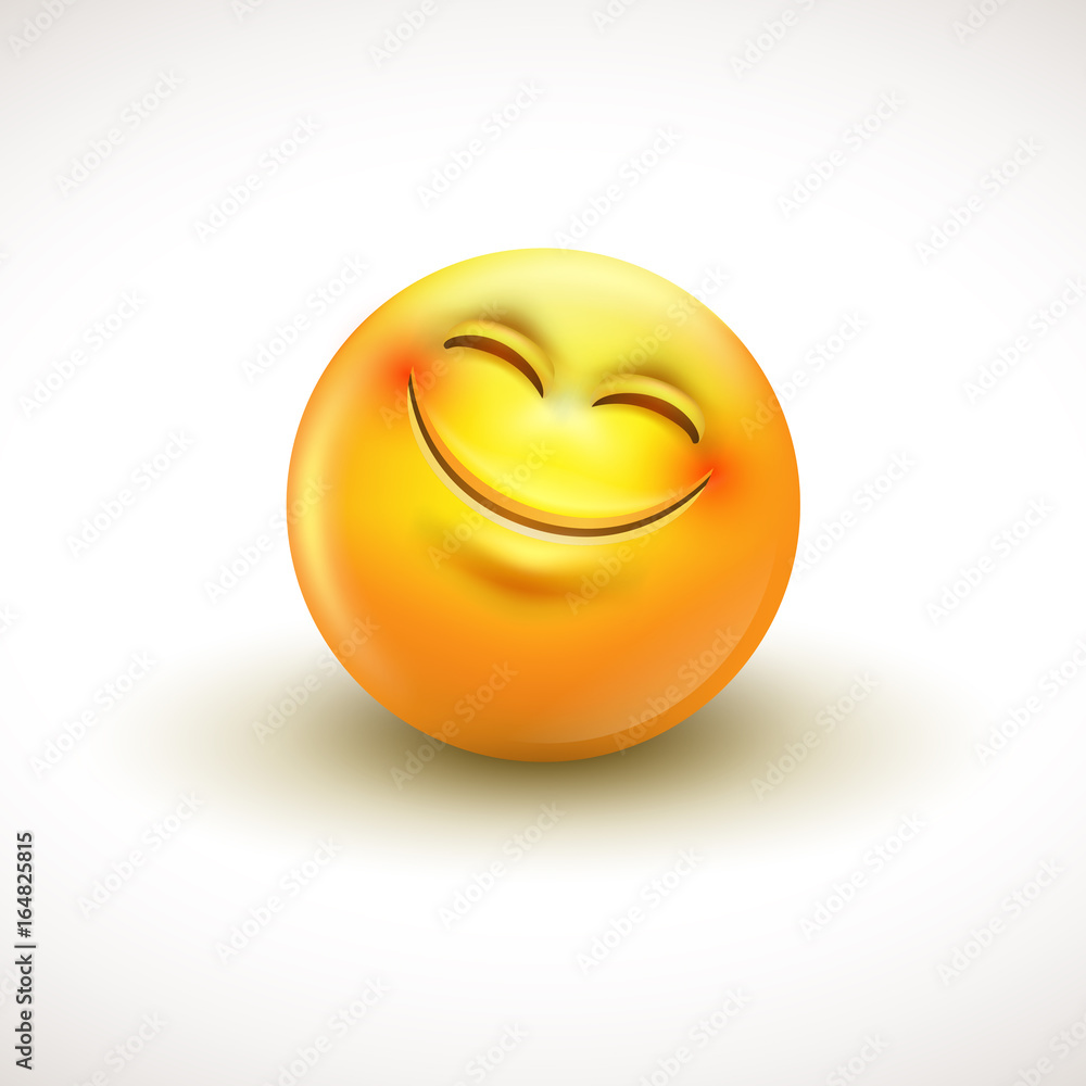 Cute smiling emoticon, emoji, smiley - vector illustration Stock Vector ...