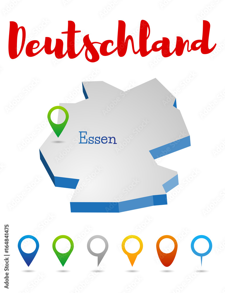 Germany outline map, Essen, vector illustration Stock Vector | Adobe Stock