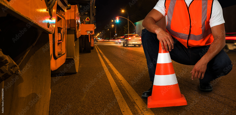repairing the road Stock Photo | Adobe Stock