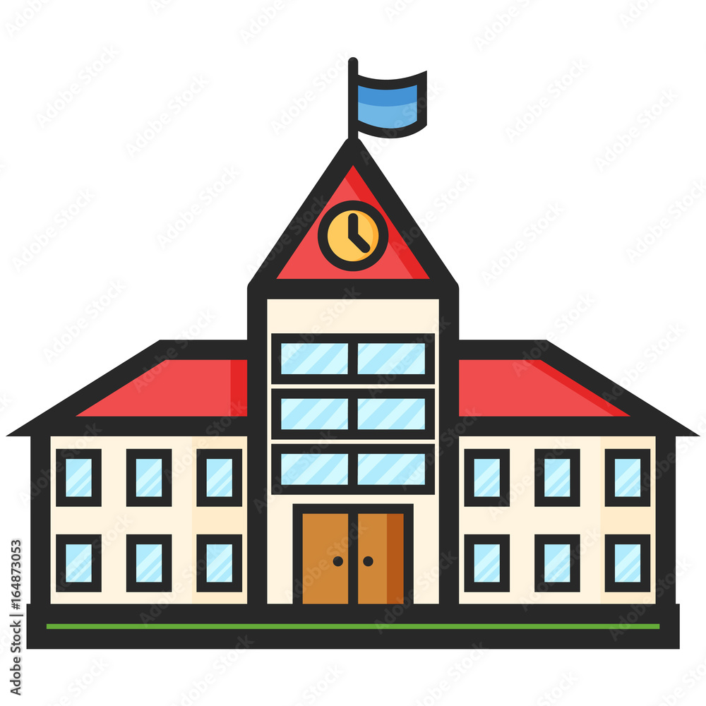 Simple School Building Vector