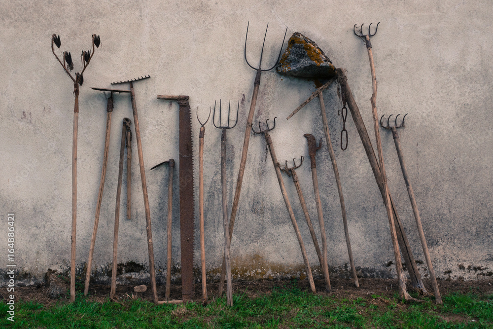 Vintage farm tools Stock Photo | Adobe Stock