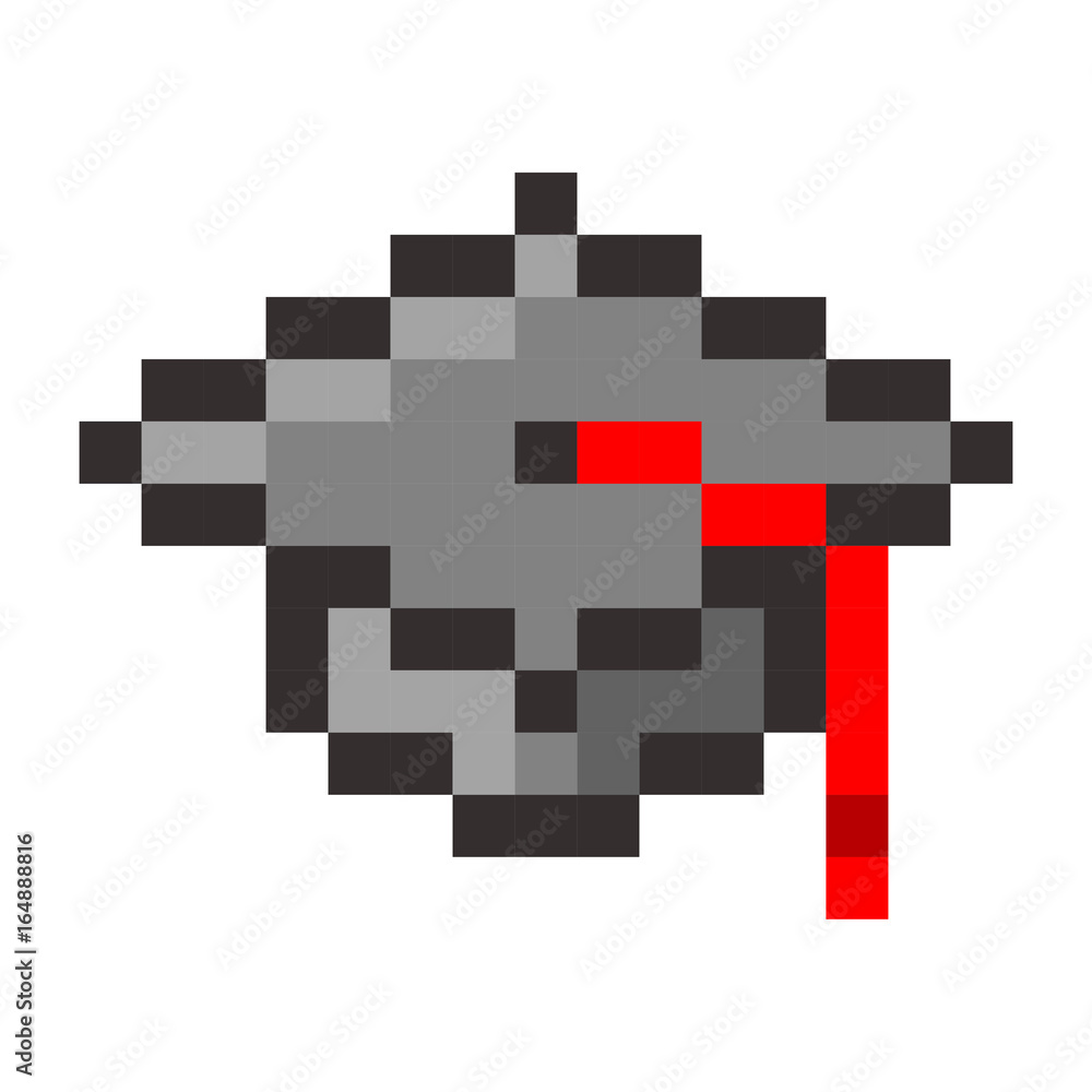 Graduation cap pixel art cartoon retro game style Stock Vector | Adobe ...