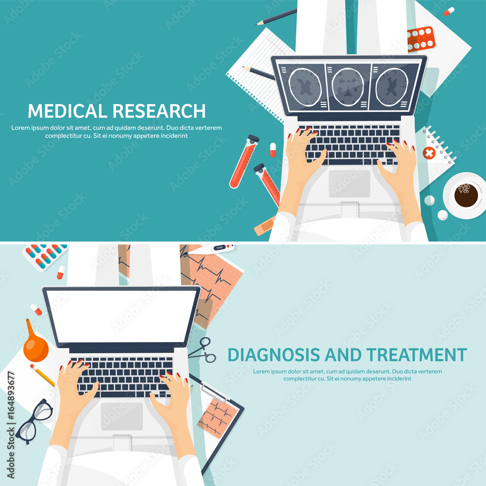 Medical flat background. Health care,first aid,research, cardiology ...