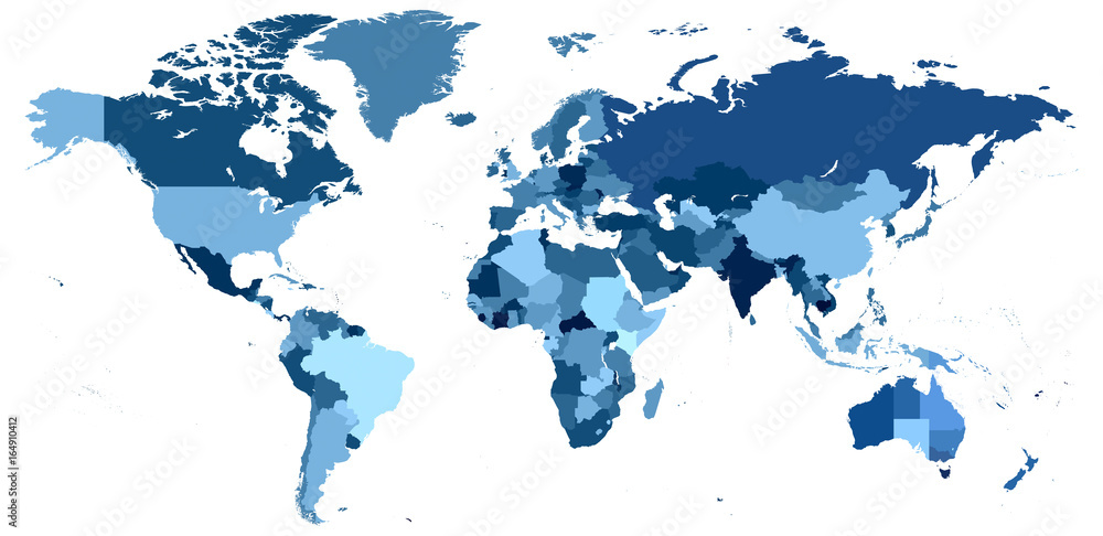 Detailed World Map Stock Illustration | Adobe Stock
