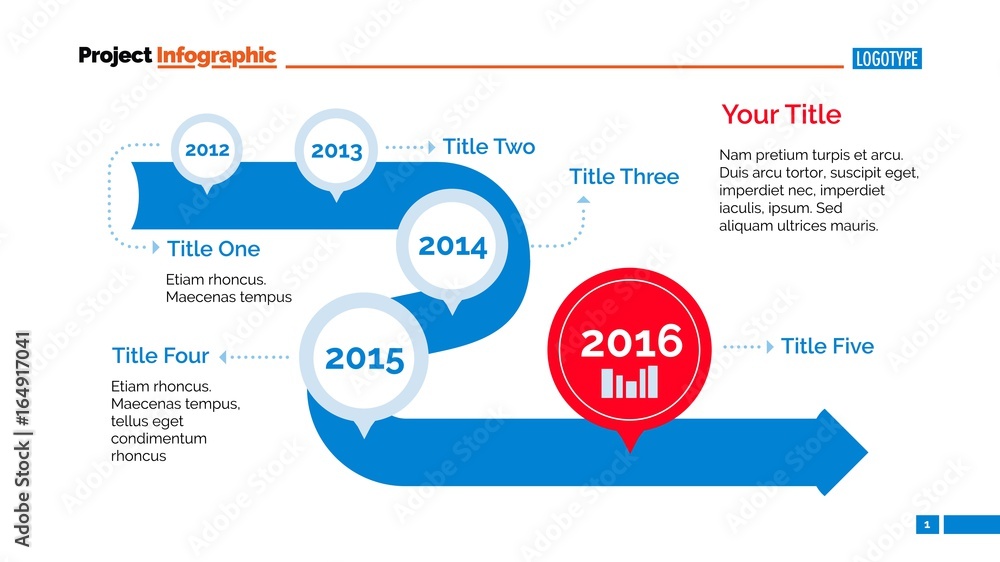Business Timeline Chart Slide Template Stock Vector | Adobe Stock