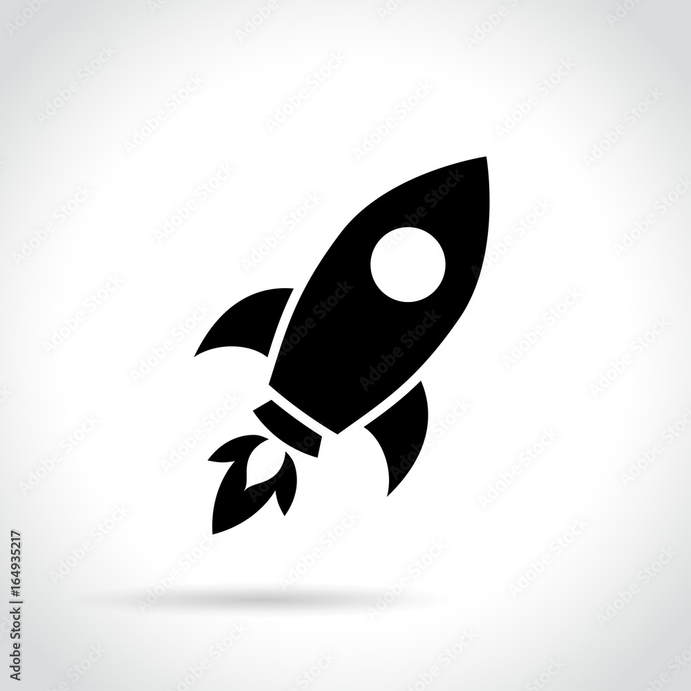 rocket icon on white background Stock Vector | Adobe Stock