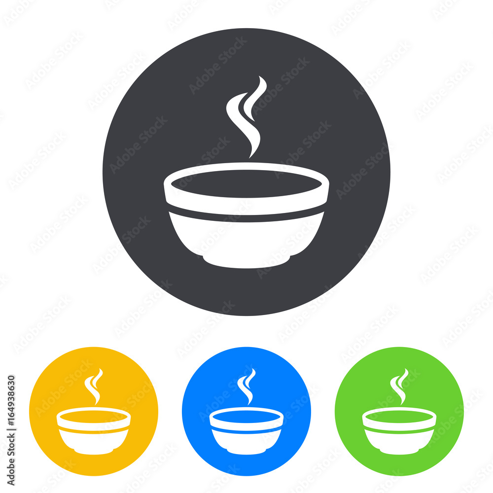 Icono plano tazon caldo en circulo varios colores Stock Vector | Adobe ...