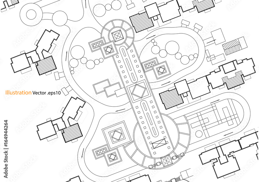 Architectural background, architectural plan, construction drawing ...