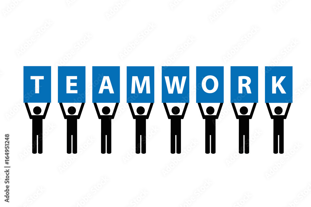 teamwork piktogramm blau Stock Vector | Adobe Stock