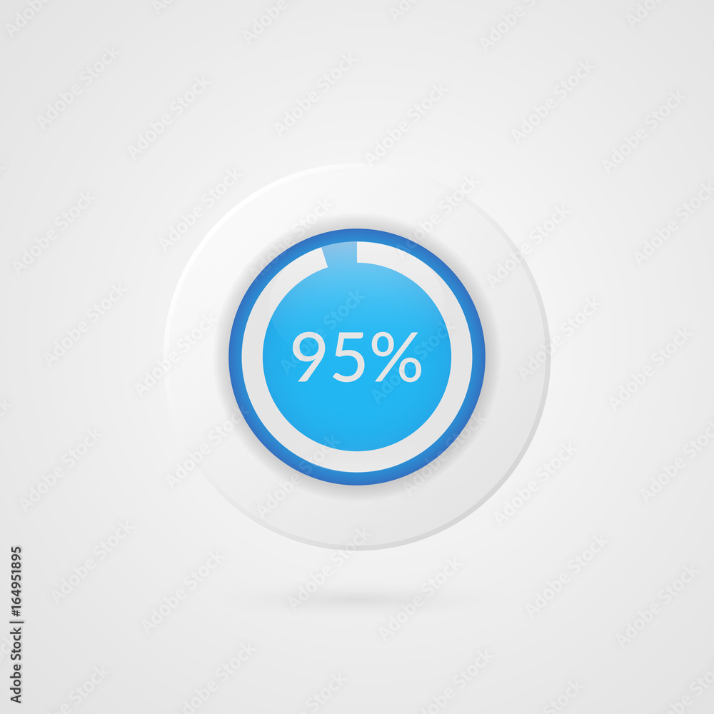 95 percent pie chart. Percentage vector infographics. Circle diagram ...