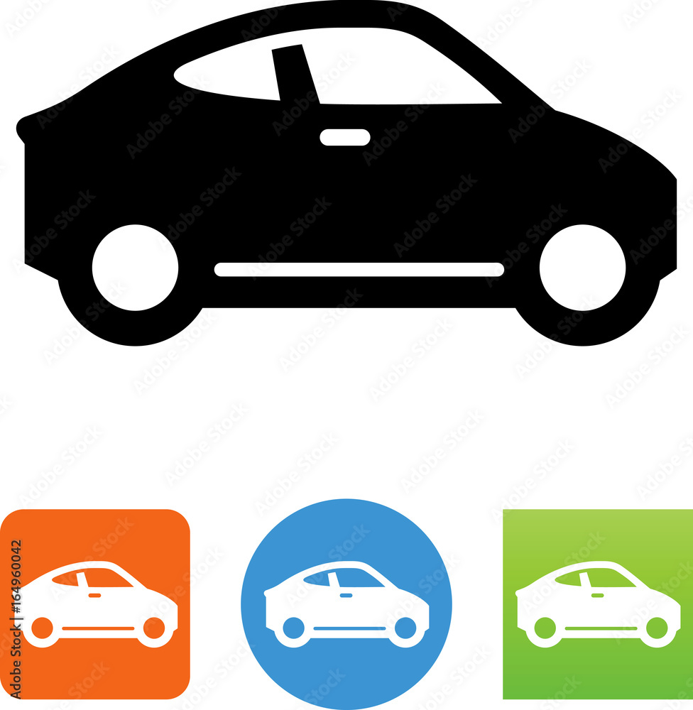 Compact Car Side View Icon - Illustration Stock Vector | Adobe Stock
