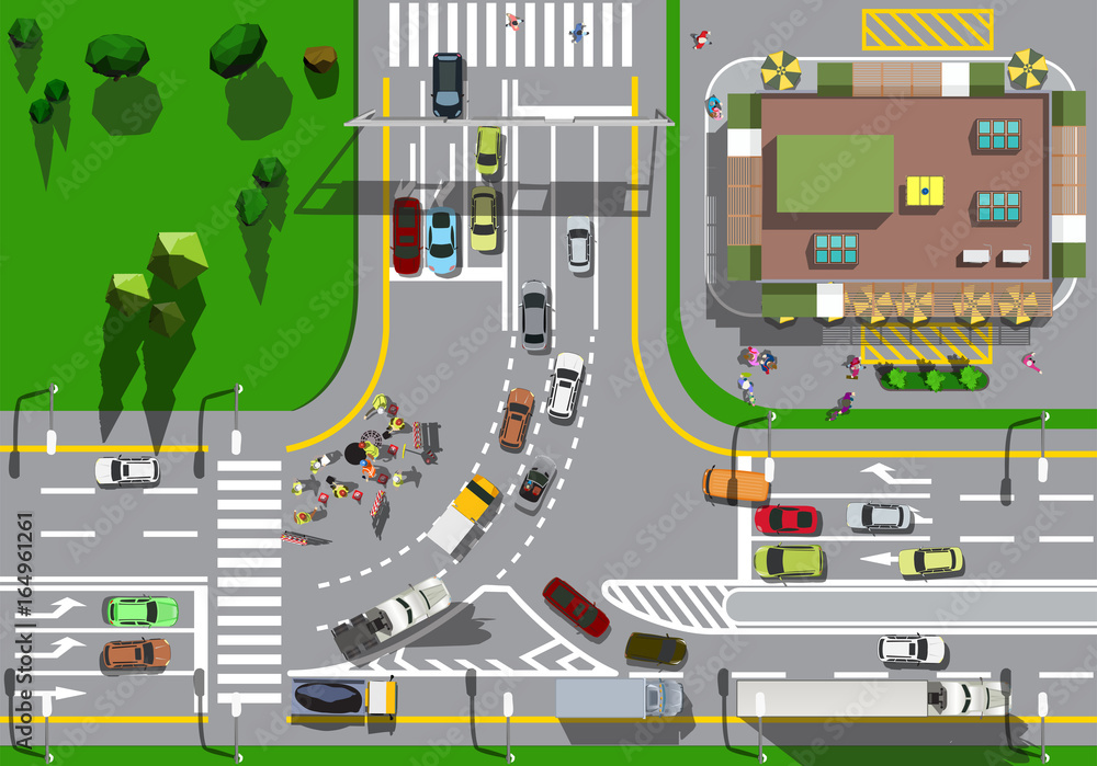 Road Intersection Top View