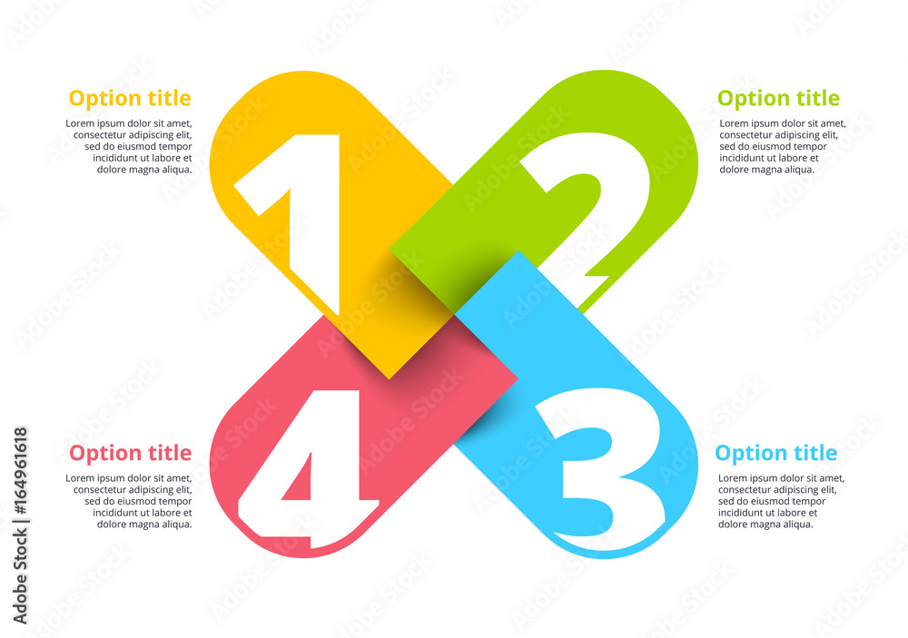 Business process chart infographics with 4 step circles. Circular ...