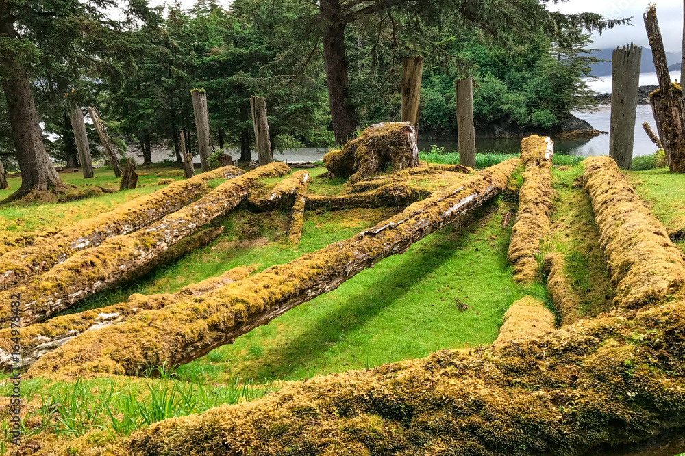 Haida Village Houses Stock Photo | Adobe Stock