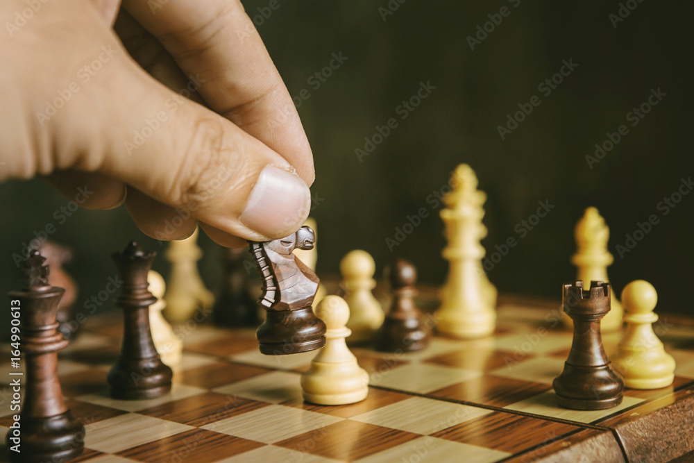 knight chess beat pawn game Stock Photo | Adobe Stock