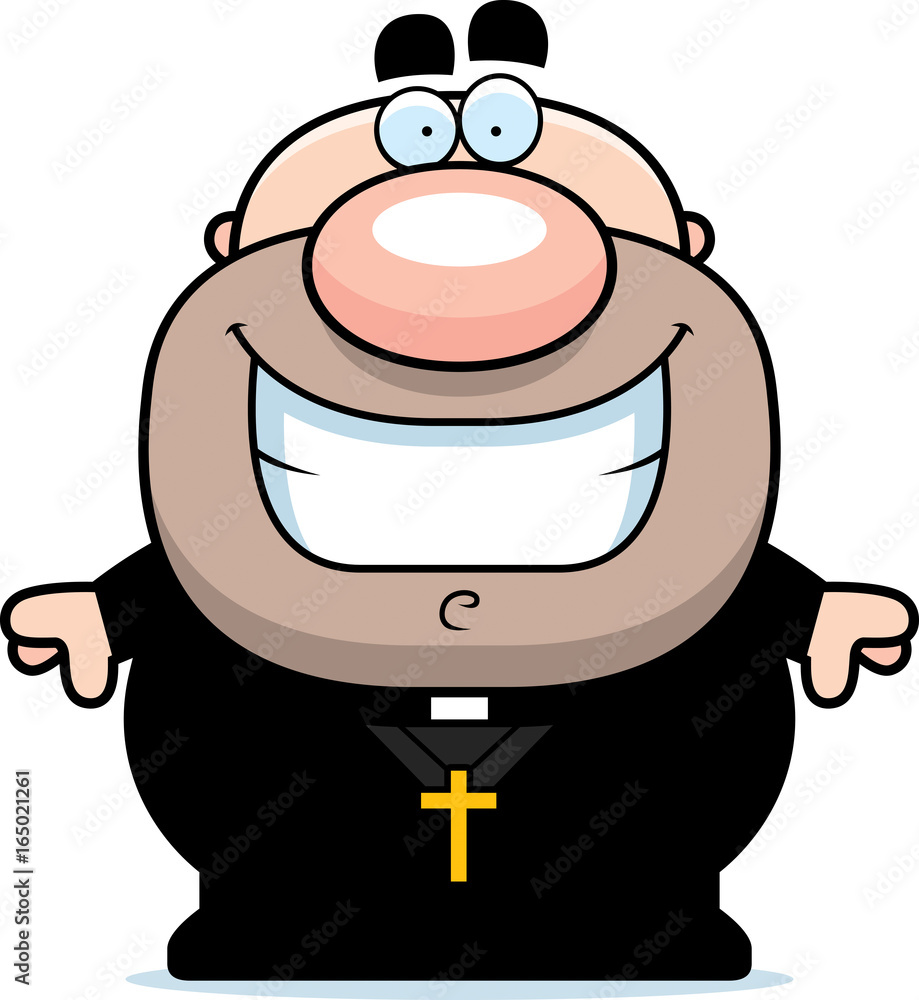 Cartoon Priest Smiling Stock Vector | Adobe Stock