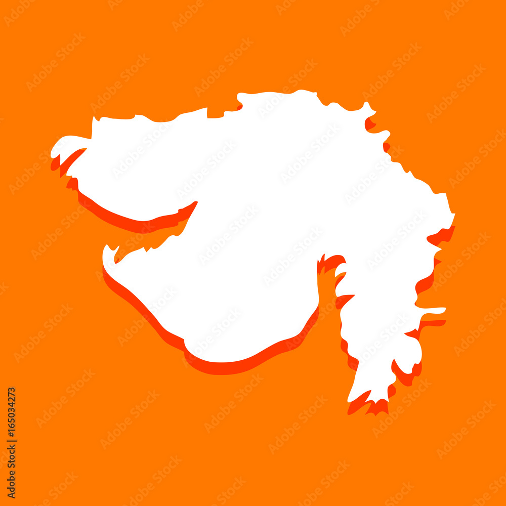 Illustration of Indian state Gujarat map for Gujarat Day, is a state ...