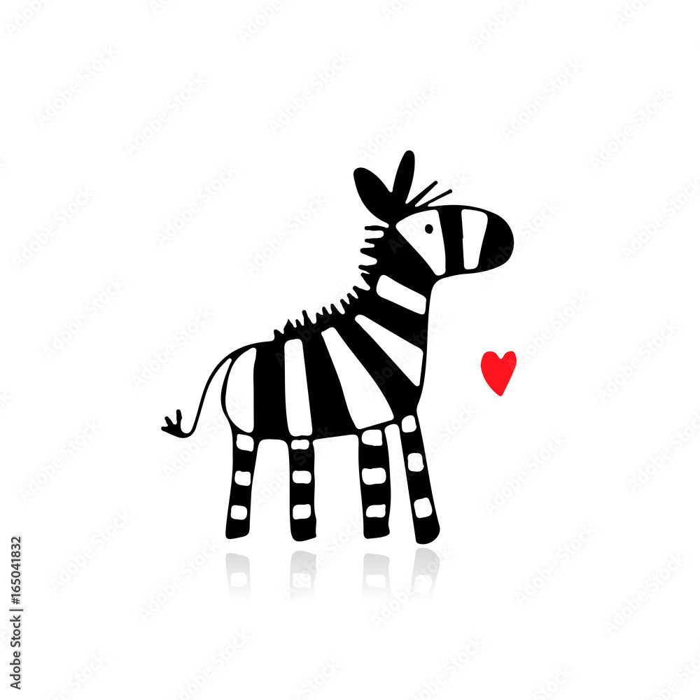 Zebra sketch for your design Stock Vector | Adobe Stock
