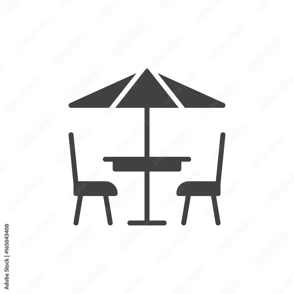 Terrace cafe icon vector, filled flat sign, solid pictogram isolated on ...