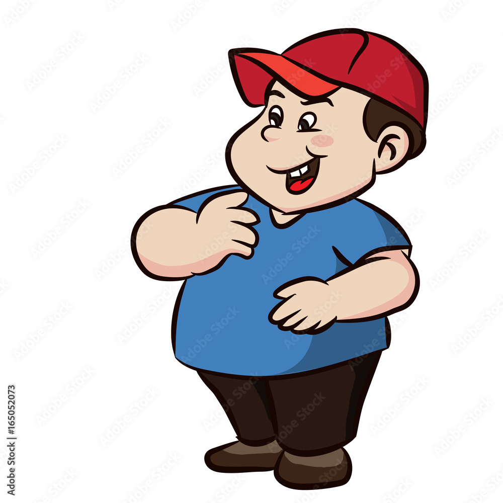 Cartoon Fat Boy With Smiling Vector Clipart Illustration Stock Vector Cartoon Fat Boy With Smiling Vector Clipart Illustration Stock Vector