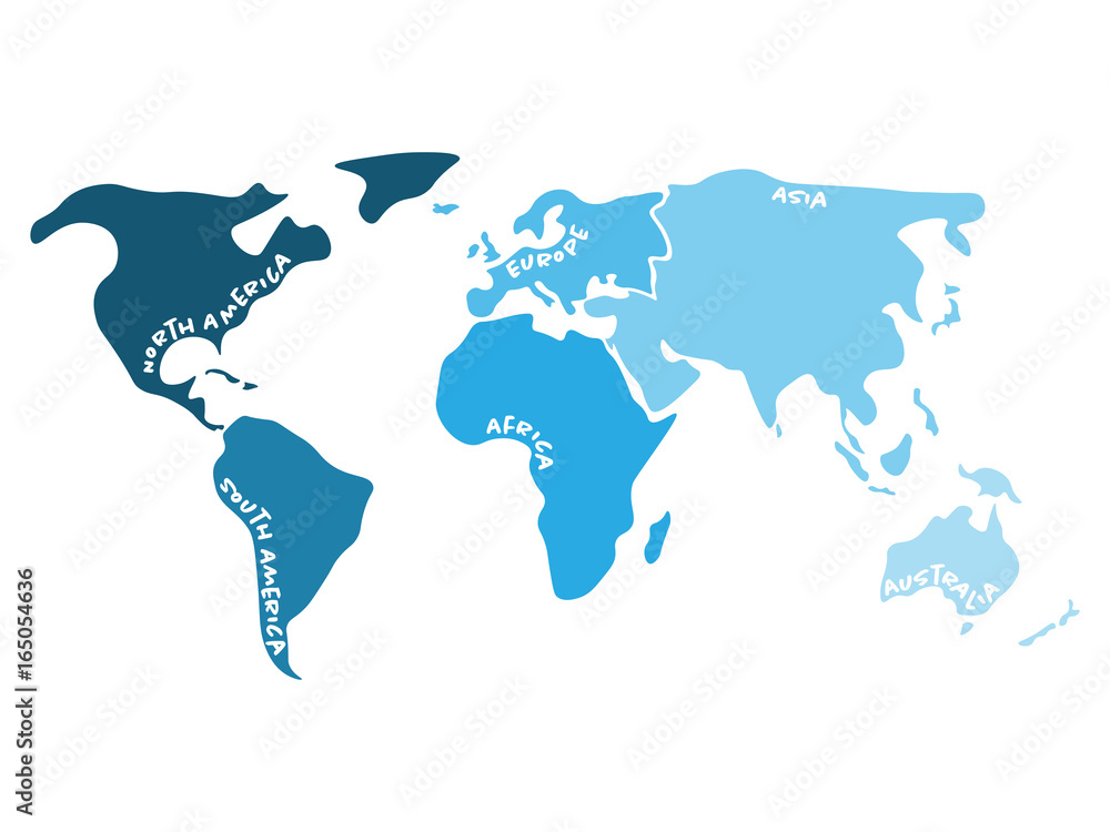 Blank Map Of The World Continents To Label