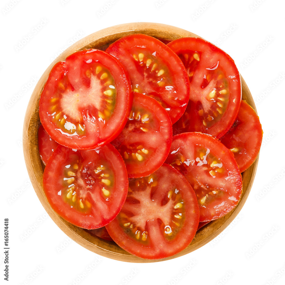 Into Thin Slices Cutting Tomatoes