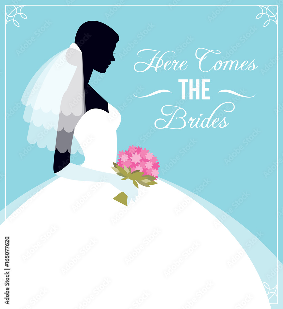 Bridal Party Silhouette Vector