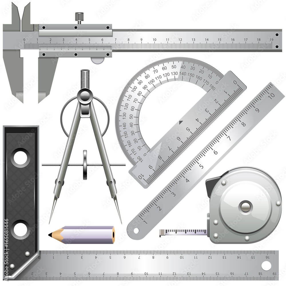 Vector Measuring Tools Stock Vector | Adobe Stock