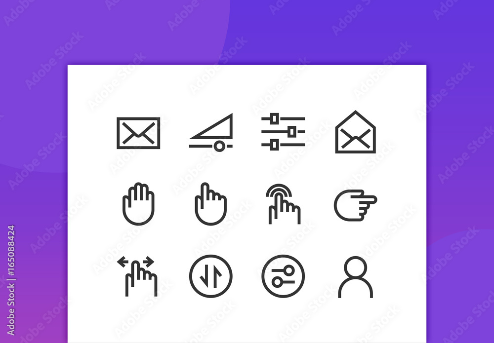 Interaction Line Icons Stock Template | Adobe Stock