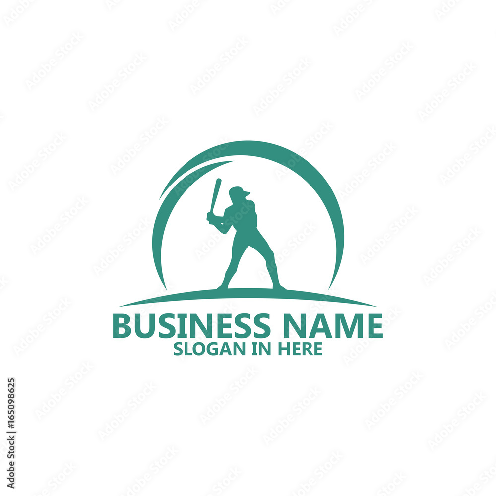 Baseball Logo Template Design Stock Vector | Adobe Stock