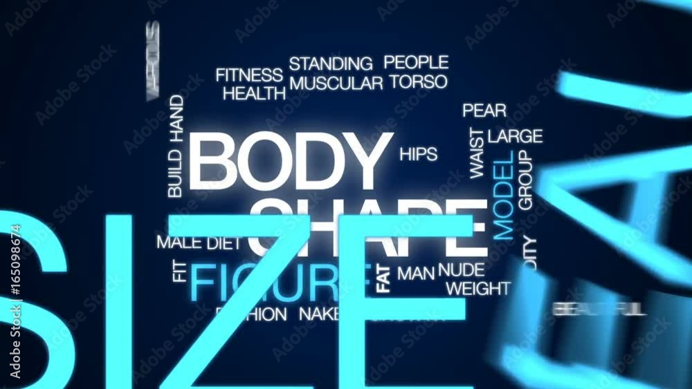 Body shape animated word cloud, text design animation. Stock Video ...