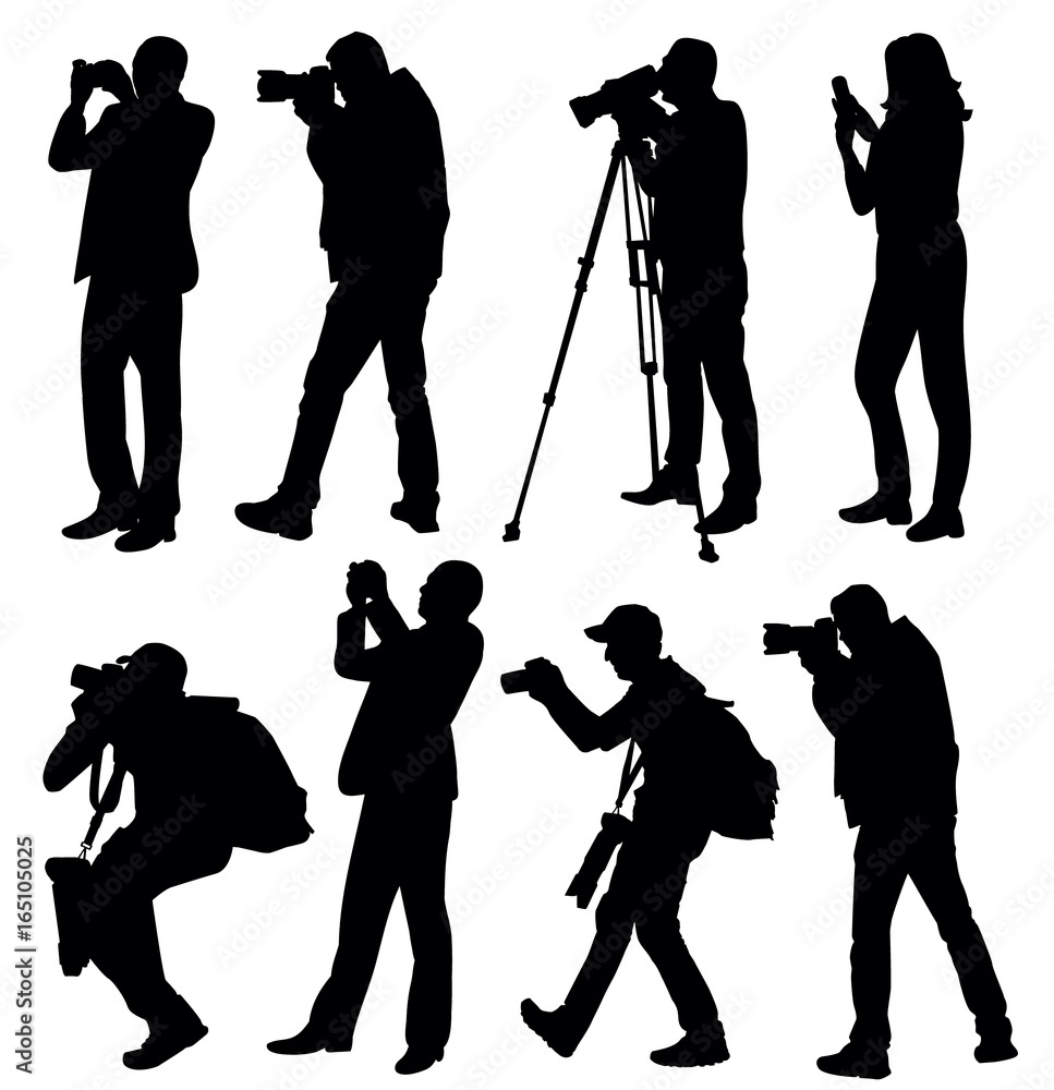 People Taking Pictures Vector