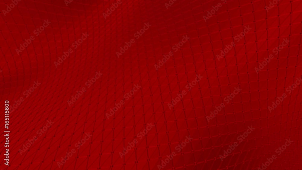 Cartoon modern 3D design. Abstract shining red low poly surface as ...