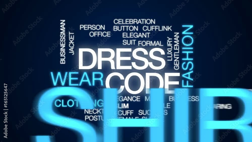 Dress code animated word cloud, text design animation. สต็อกวิดีโอ ...