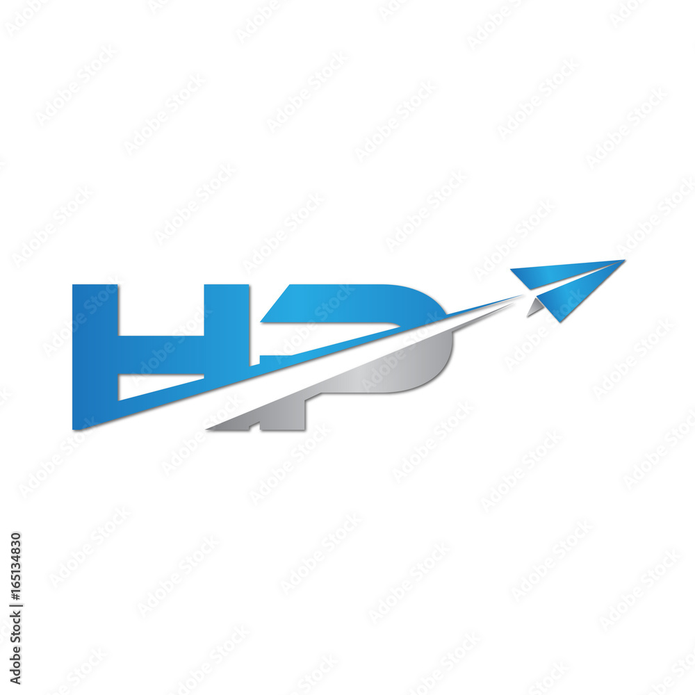 initial letter HP logo origami paper plane Stock Vector | Adobe Stock