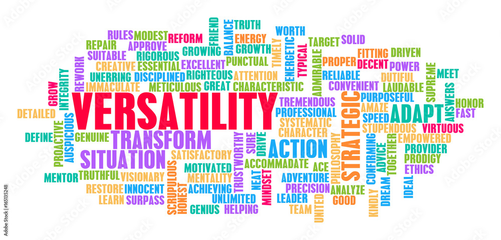 Versatility Word Cloud Concept Stock-Illustration | Adobe Stock