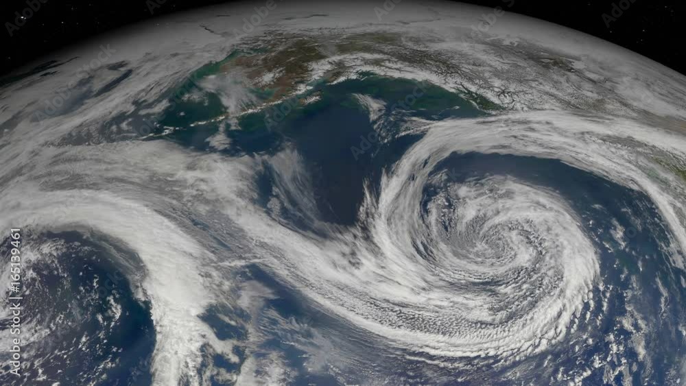 Hurricane storm seen from satellite. Elements of this image furnished ...