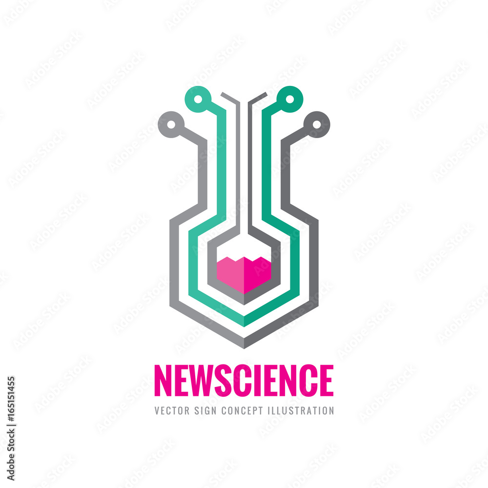 New science - vector logo template concept illustration. Education ...