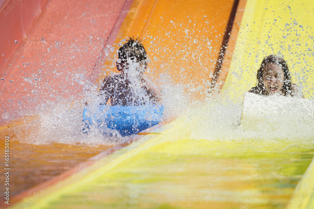 Summer fun in water park Stock Photo | Adobe Stock