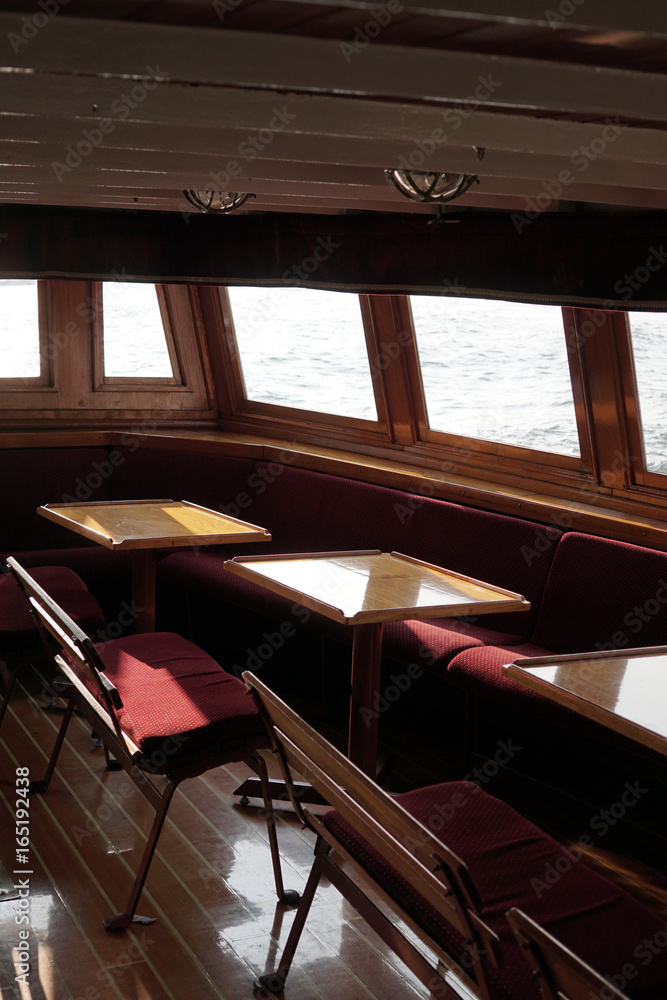 Inside an old ferry boat Stock Photo | Adobe Stock