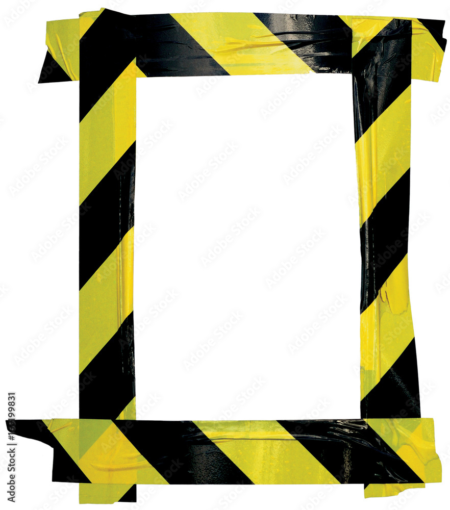 Yellow Black Caution Warning Tape Notice Sign Frame Vertical Adhesive ...