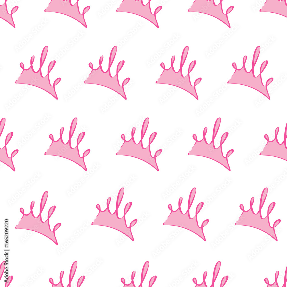 light pink princess crowns pattern background, seamless texture Stock ...