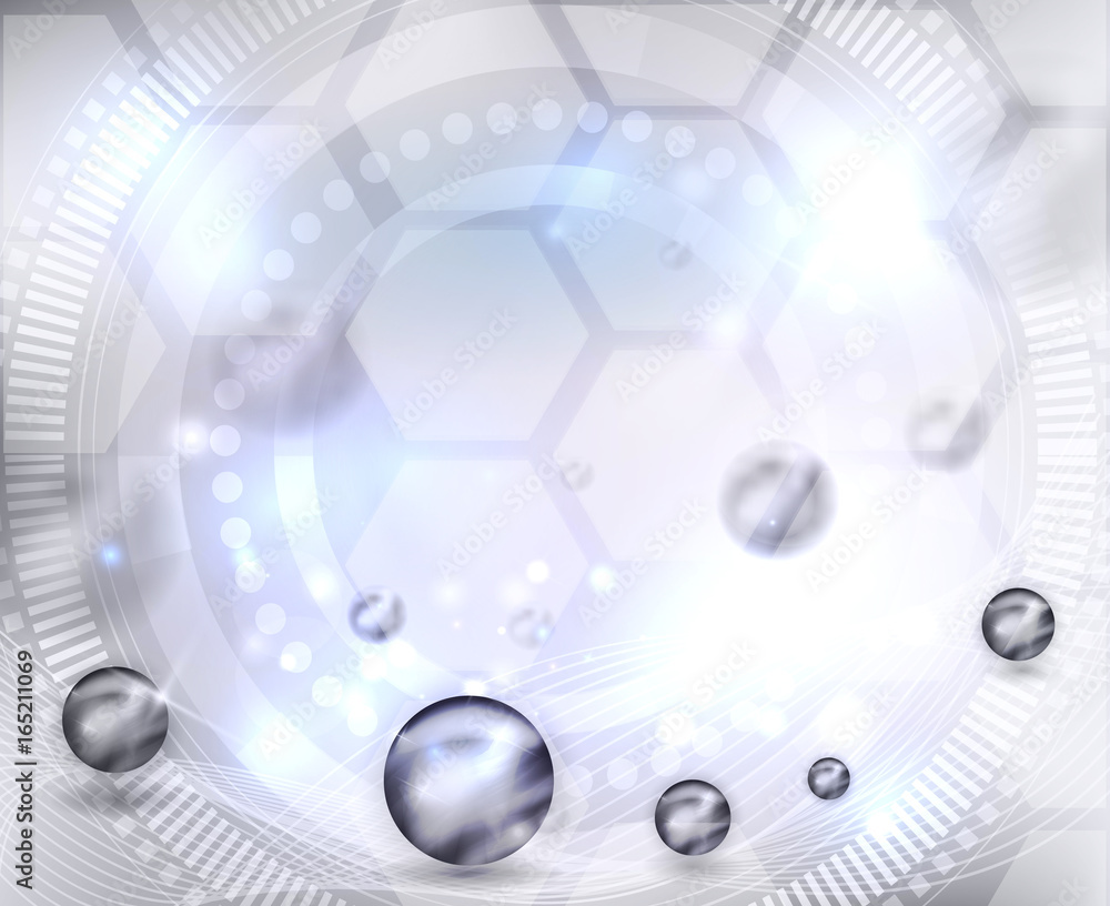 Abstract 3d science background with wave and glow Stock Vector | Adobe ...